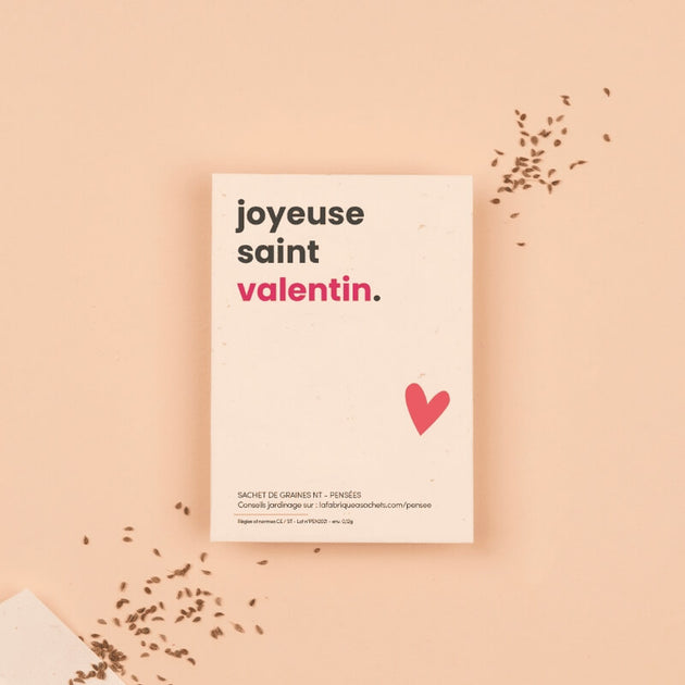" Joyeux Saint-Valentin " Sachet de graines de Pensées - La Fabrique à ...